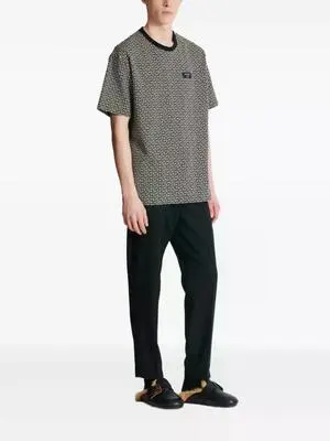 Balmain Monogram-jacquard T-shirt - Black
