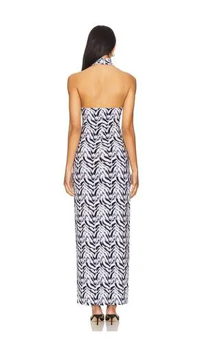 Norma Kamali Halter Turtle Side Slit Gown