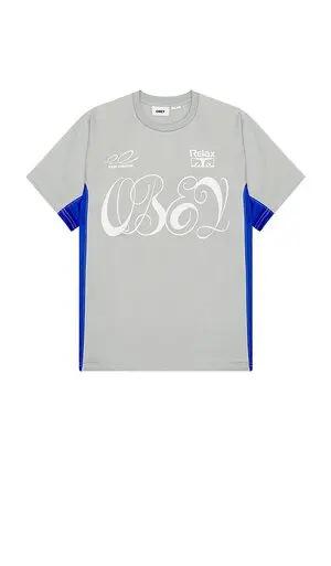 Obey Plaza Active Tee In Grey - Quarry Multi