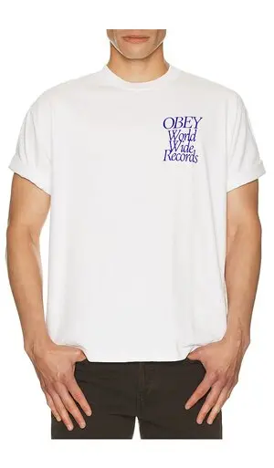 Obey Worldwide Records Tee In White