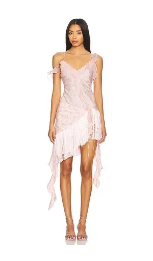 For Love & Lemons Raspberry Rose Mini Dress