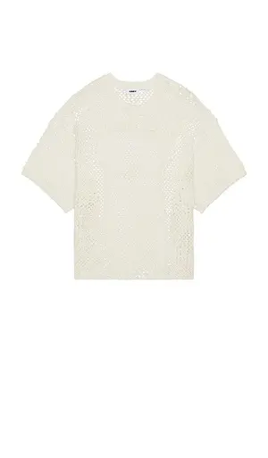 Obey Larry Football Knitted Tee In Cream - Natural