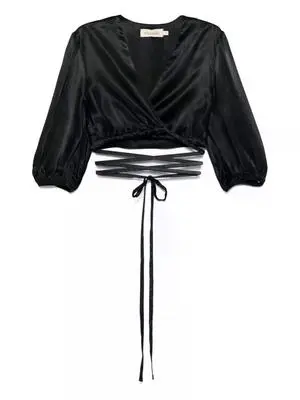 MOUTAKI Satin Blouse - Black