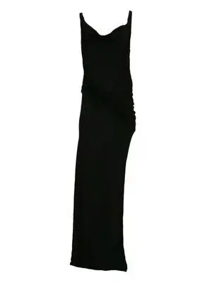Black Draped Maxi Dresses