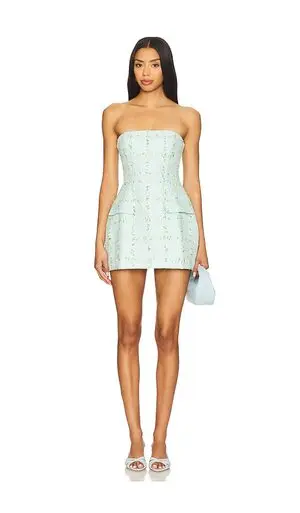 Amanda Uprichard Strapless Bethany Skort Romper - Aquamarine