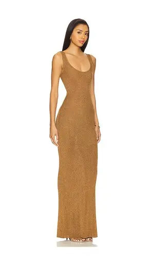 LOVERS AND FRIENDS Metallic Maxi Dress - Bronze