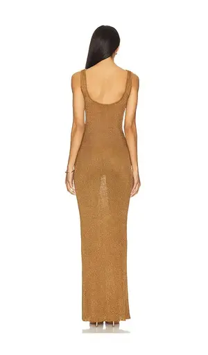 LOVERS AND FRIENDS Metallic Maxi Dress - Bronze
