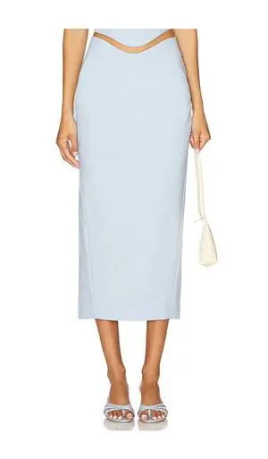CAMILA COELHO Lotta Midi Skirt - Barely Blue