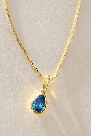 SET & STONES Teardrop Birthstone Necklace - March