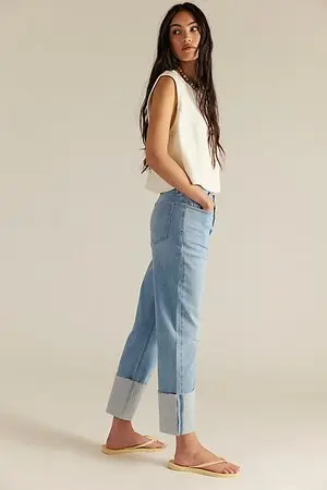 Free People We The Free Isabelle Slim Cuffed Jeans