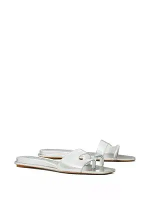 Tory Burch Pierced Slides - Silver