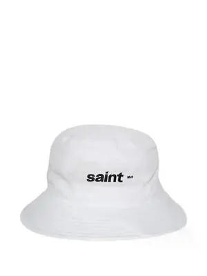 SAINT MXXXXXX Logo-print Bucket Hat - White