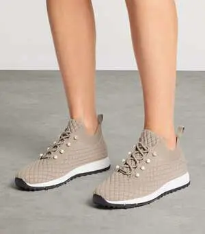 JIMMY CHOO Veles Knitted Sneakers - Beige