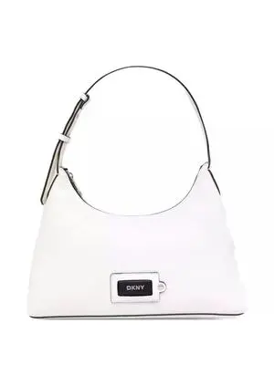 Dkny Logo-patch Shoulder Bag - Neutrals