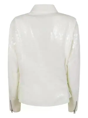 Junya Watanabe Sequinned Biker Jacket - White