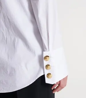 Balmain Cotton Poplin Ruffled Shirt
