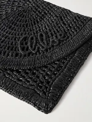 Chloé Leather-trimmed Raffia Shoulder Bag