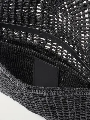 Chloé Leather-trimmed Raffia Shoulder Bag