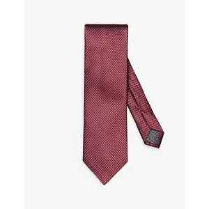 Eton Patterned Silk Tie - Dark Red