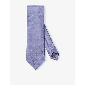 Eton Geometric-pattern Silk Neck Tie - Light Purple