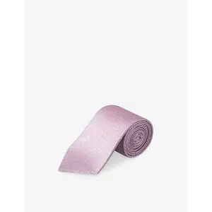 Eton Geometric-pattern Silk Neck Tie - Pink