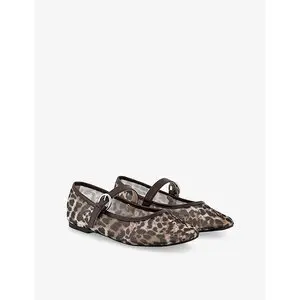 OFFICE GIRL/OFFICE LONDON Print Mesh Ballet Flats