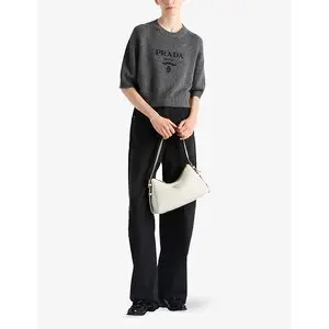 Prada Logo-intarsia Cashmere-wool Blend Jumper - Grey