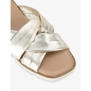 Carvela Vita Cross-strap Leather Sandals - Gold