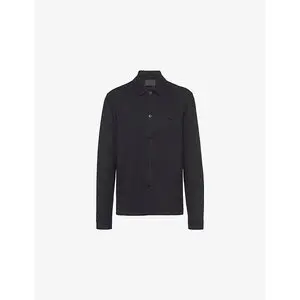 Prada Logo-patch Long-sleeve Wool-cashmere Shirt