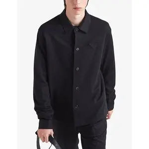 Prada Logo-patch Long-sleeve Wool-cashmere Shirt