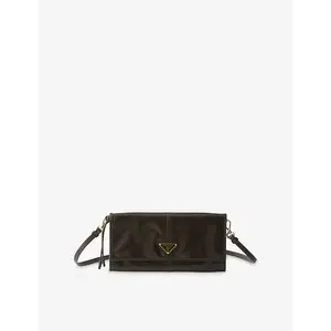 Prada Triangle-plaque Small Leather Wallet 1 Size Green