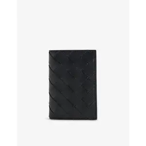 Bottega Veneta Intrecciato Bifold Leather Wallet Black-silver