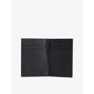 Bottega Veneta Intrecciato Bifold Leather Wallet - Black-silver