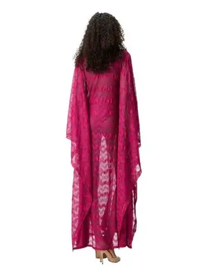 Missoni Long Cover-up Caftan In Zigzag Lamé Viscose
