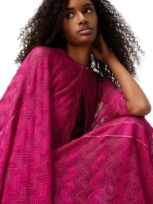 Missoni Long Cover-up Caftan In Zigzag Lamé Viscose