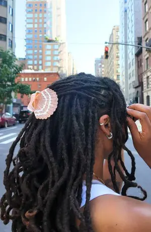 SOLAR ECLIPSE Hand-painted Seashell Claw Clip