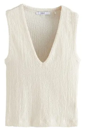 NEXT Textured V-neck Knit Shell