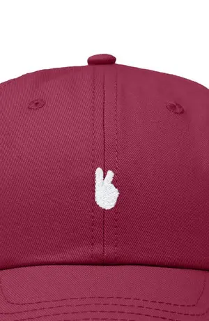DALIX Lil Peace Sign Baseball Cap - Maroon