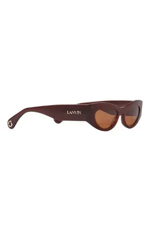 LANVIN Logo Cat Eye Sunglasses - Brown-cherry