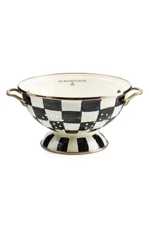 MACKENZIE-CHILDS Courtly Check Large Colander - Black/ White