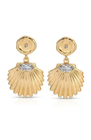 Ettika Scallop Shell Drop Earrings - Gold