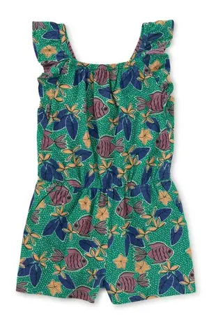 TEA COLLECTION Ruffle Strap Romper - Brazilian Tropical Fish