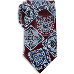 SYNRGY BY DXL Abstract Printed Neck Tie - Burgundy