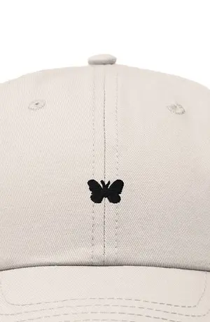 DALIX Lil Butterfly Baseball Cap - Beige