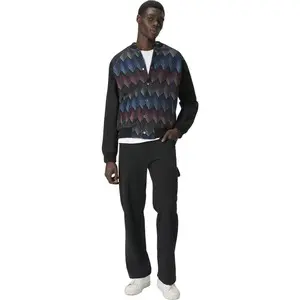 Missoni Cotton-blend Bomber Jacket With Zigzag Knit Insert