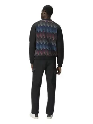 Missoni Cotton-blend Bomber Jacket With Zigzag Knit Insert