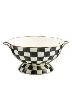 MACKENZIE-CHILDS Courtly Check Enameled Steel Everything Bowl - Black/ White