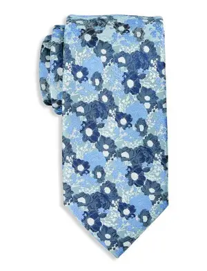 SYNRGY BY DXL Big & Tall Floral Neck Tie - Aqua