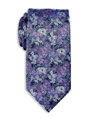 SYNRGY BY DXL Big & Tall Floral Neck Tie - Navy