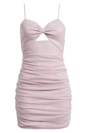JUMP APPAREL Glitter Bow Cutout Minidress
